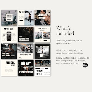 Fitness Instagram Templates Healthy Lifestyle Canva Templates Nutrition ...