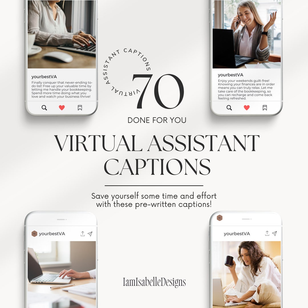 Virtual Assistant Social Media Captions VA Instagram Content Pre ...