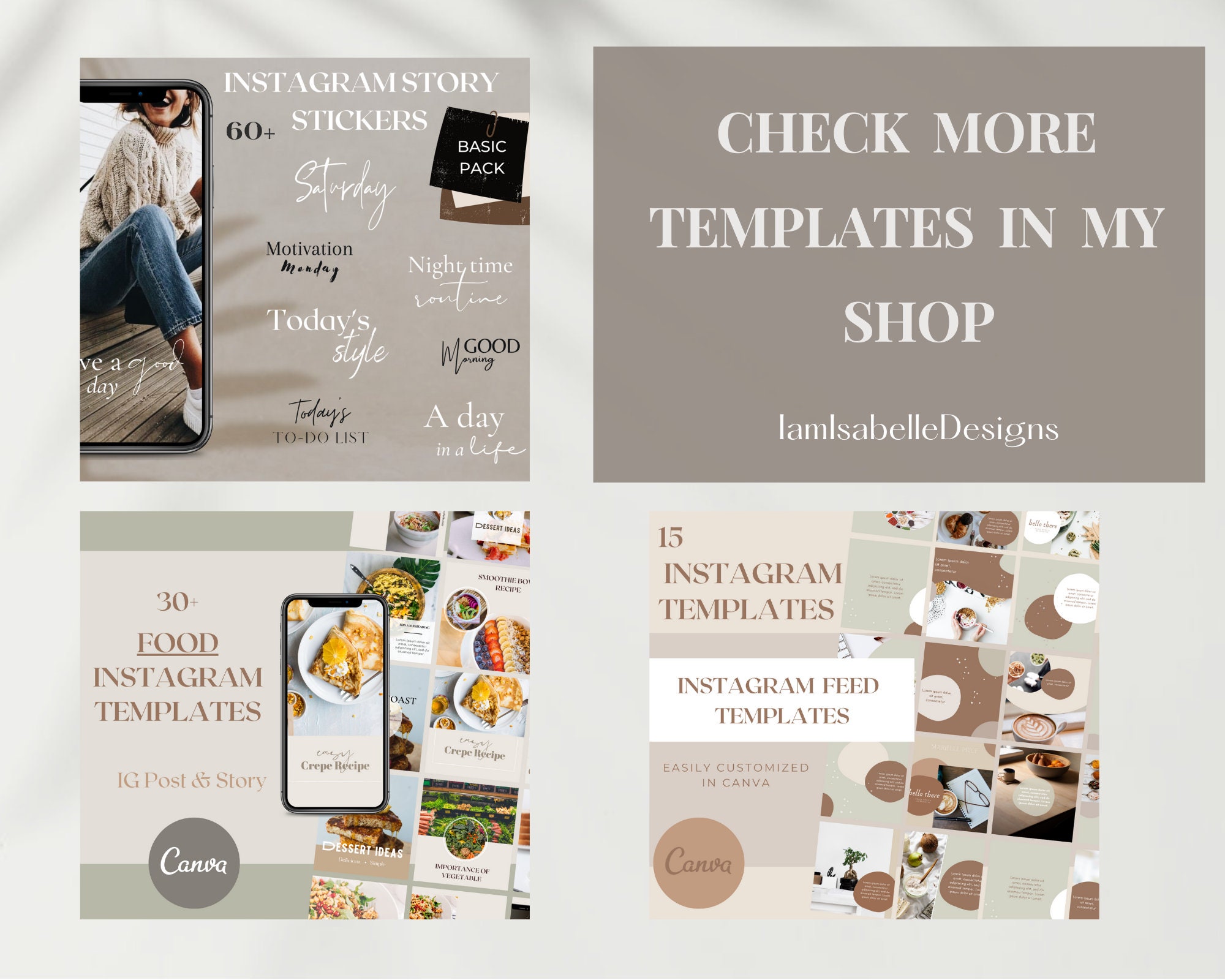 30 Instagram Recipe Templates. Recipes. Healthy Eating. Foodie | Etsy