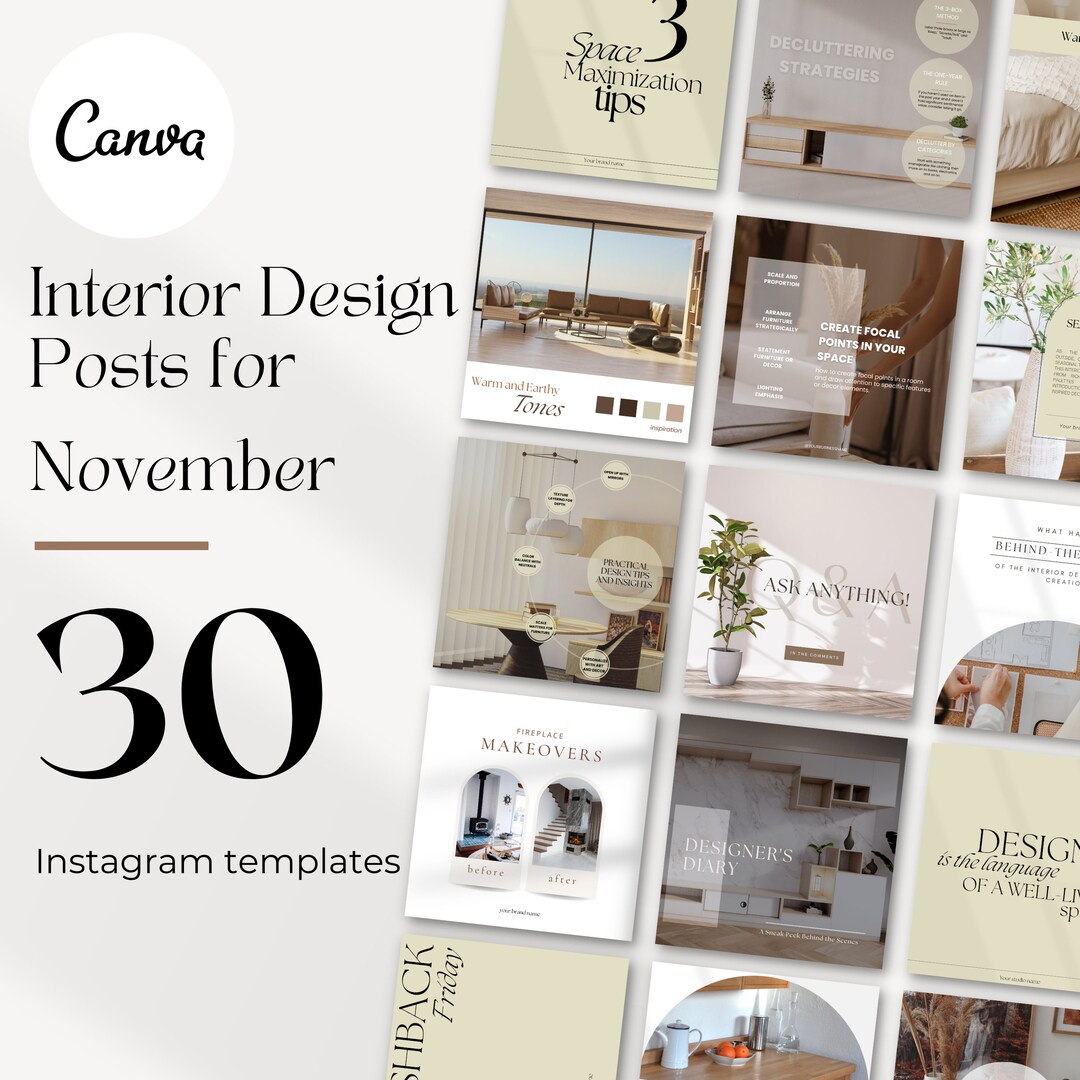 Interior Design Templates Interior Designer Instagram Content Branded ...
