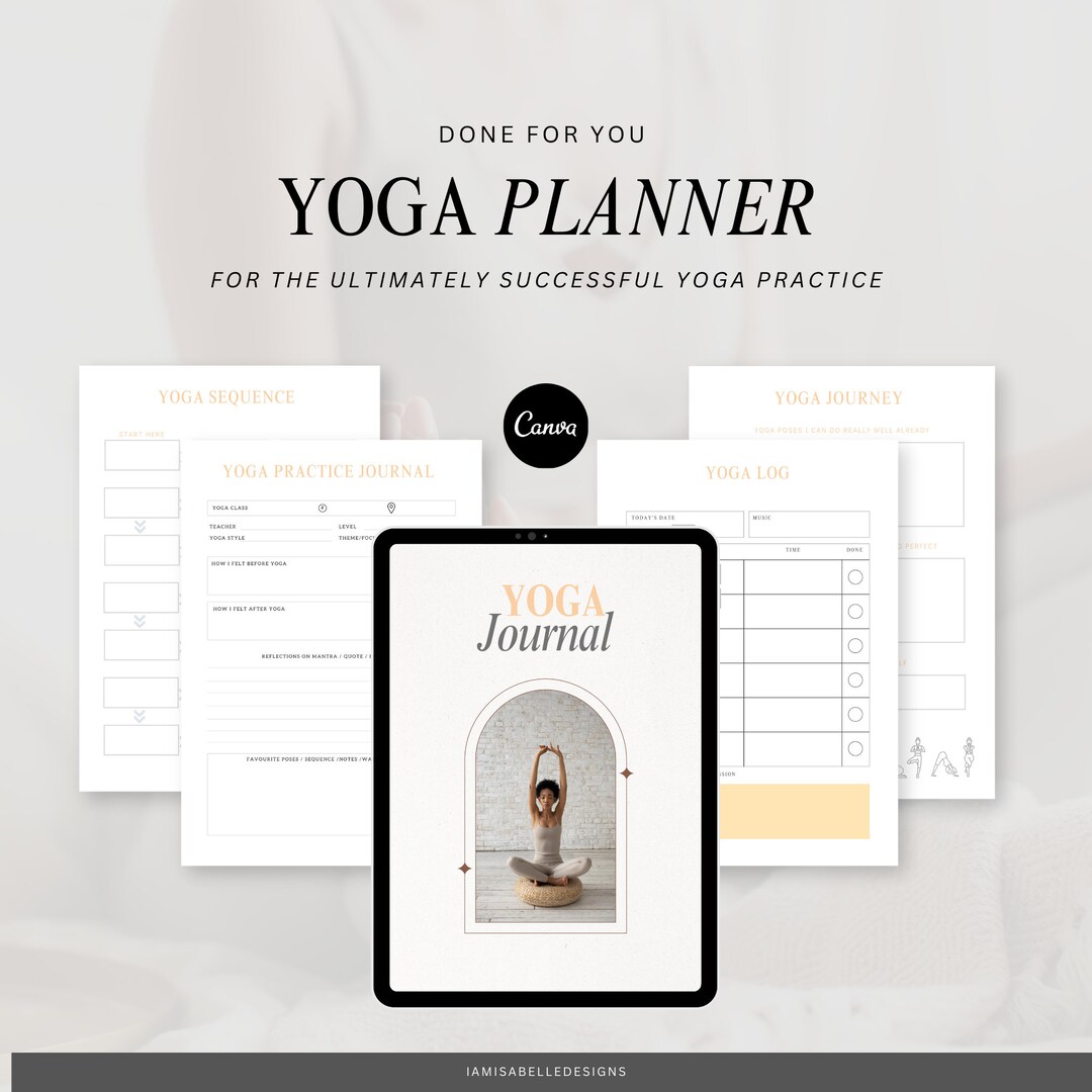 Yoga Practise Digital Planner Meditation Planner Yoga Journey Journal ...