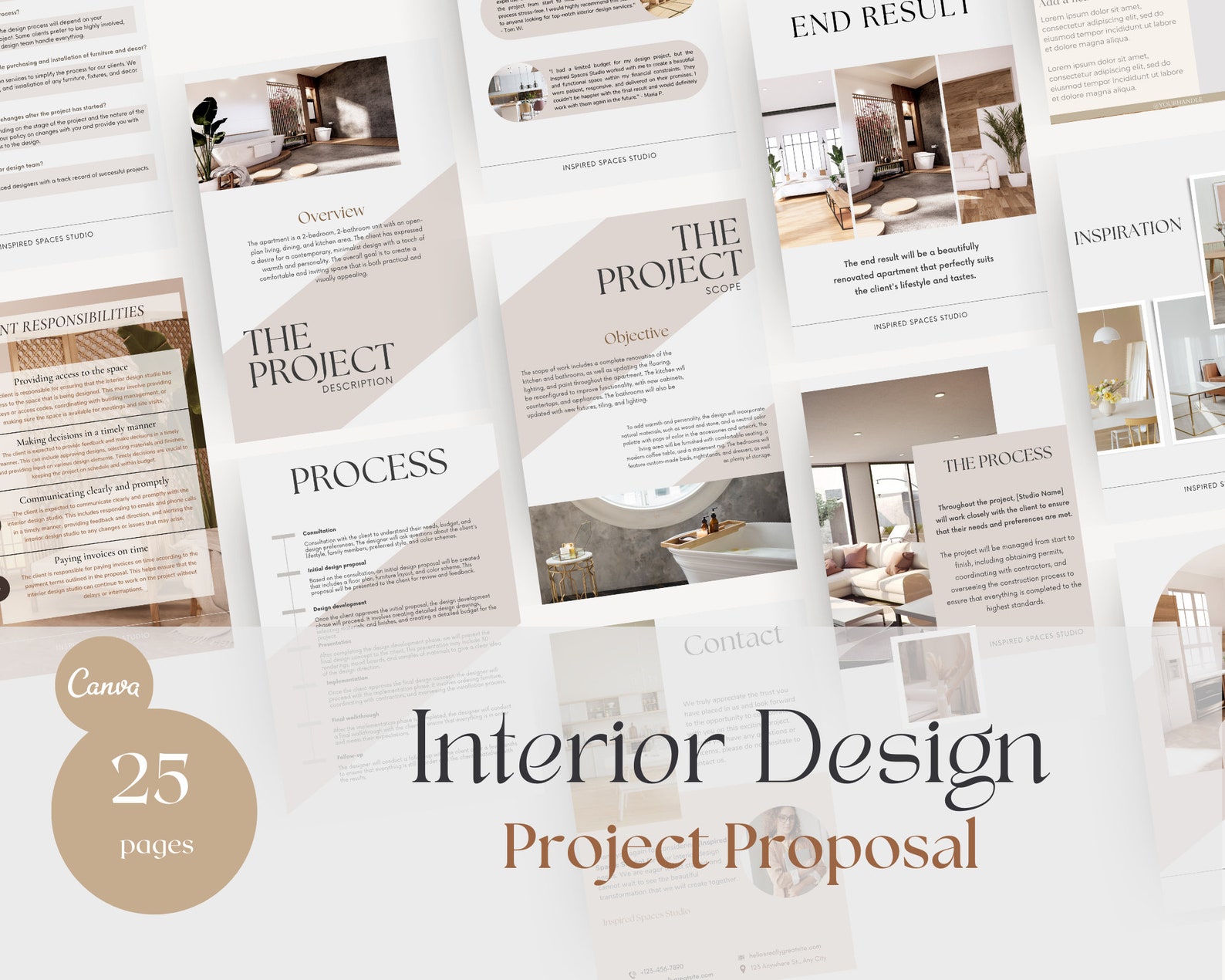 Interior Design Project Proposal Client Project Editable Canva ...