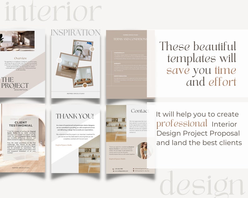 Interior Design Project Proposal Client Project Editable Canva ...
