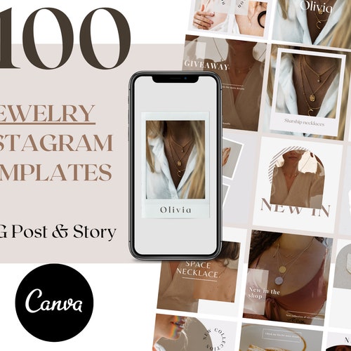 Jewelry Instagram Post Templates Jewellery Social Media - Etsy