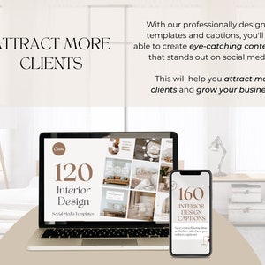 Interior Design Content Bundle Social Media Templates and Captions ...