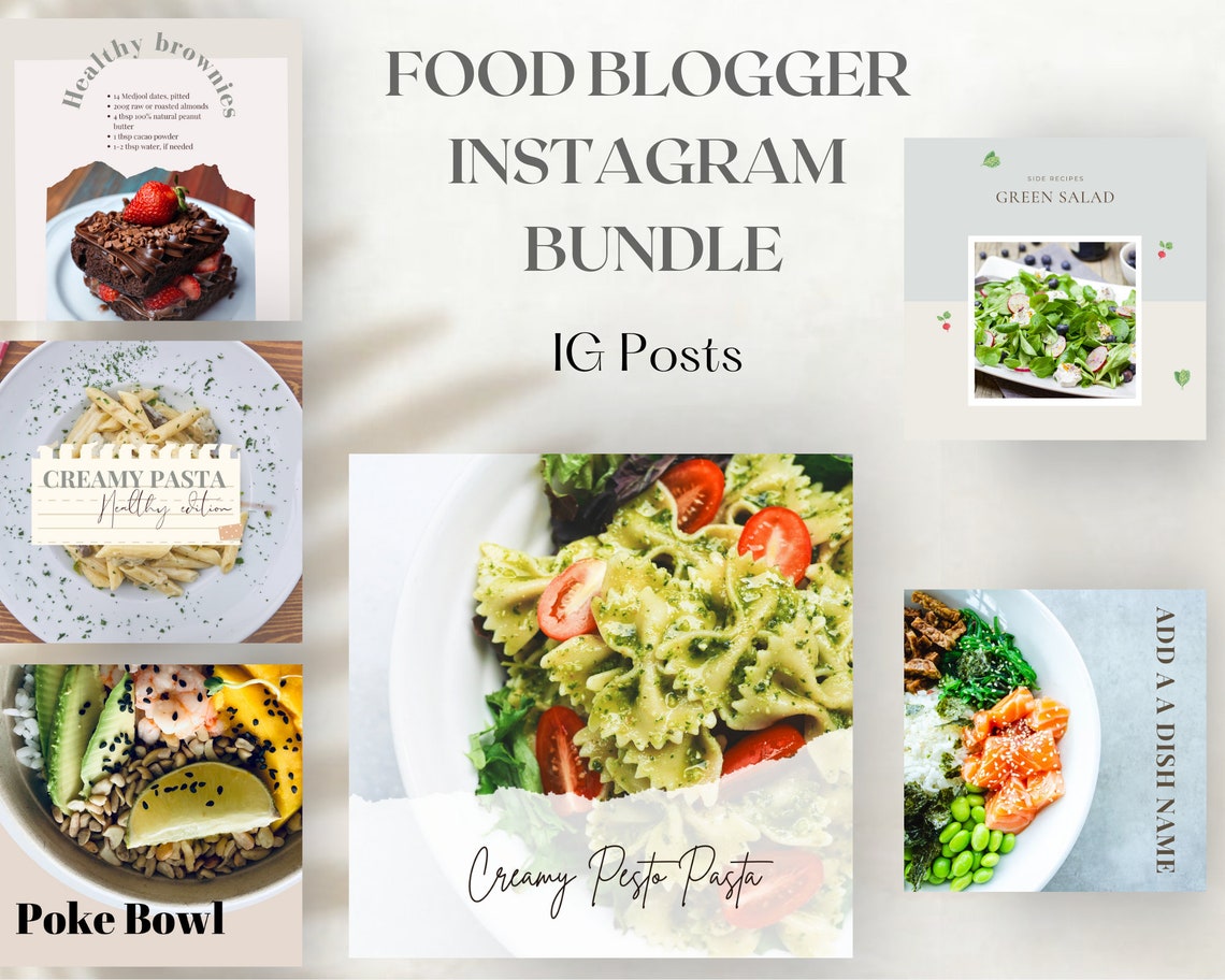 30 Instagram Recipe Templates. Recipes. Healthy Eating. Foodie | Etsy