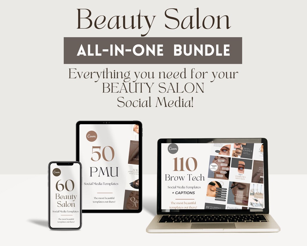 Beauty Salon Instagram Templates PMU Content Eyebrow Tech Social Media ...