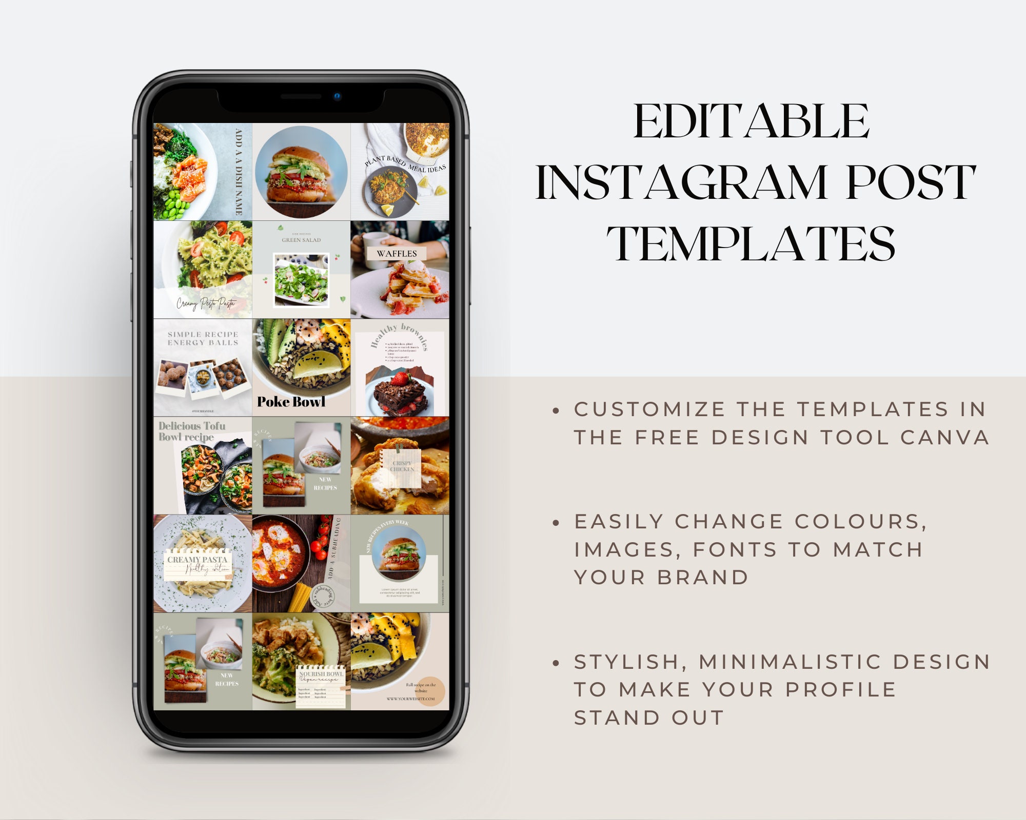 30 Instagram Recipe Templates. Recipes. Healthy Eating. Foodie | Etsy