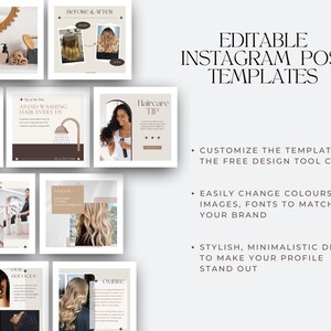 Haircare Instagram Templates Hair Salon Content Hairstyle Social Media ...