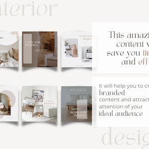 Interior Design Content Bundle Social Media Templates and Captions ...