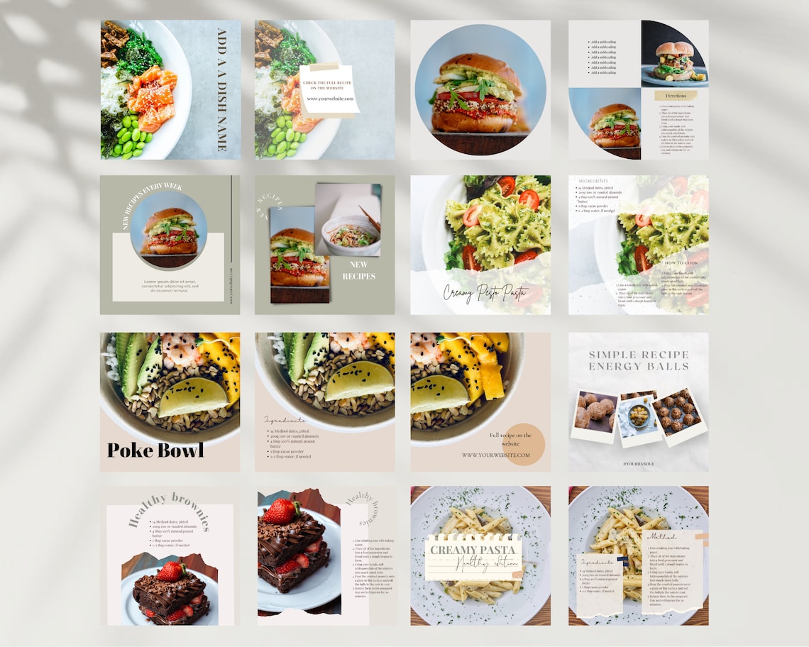 30 Instagram Recipe Templates. Recipes. Healthy Eating. Foodie | Etsy