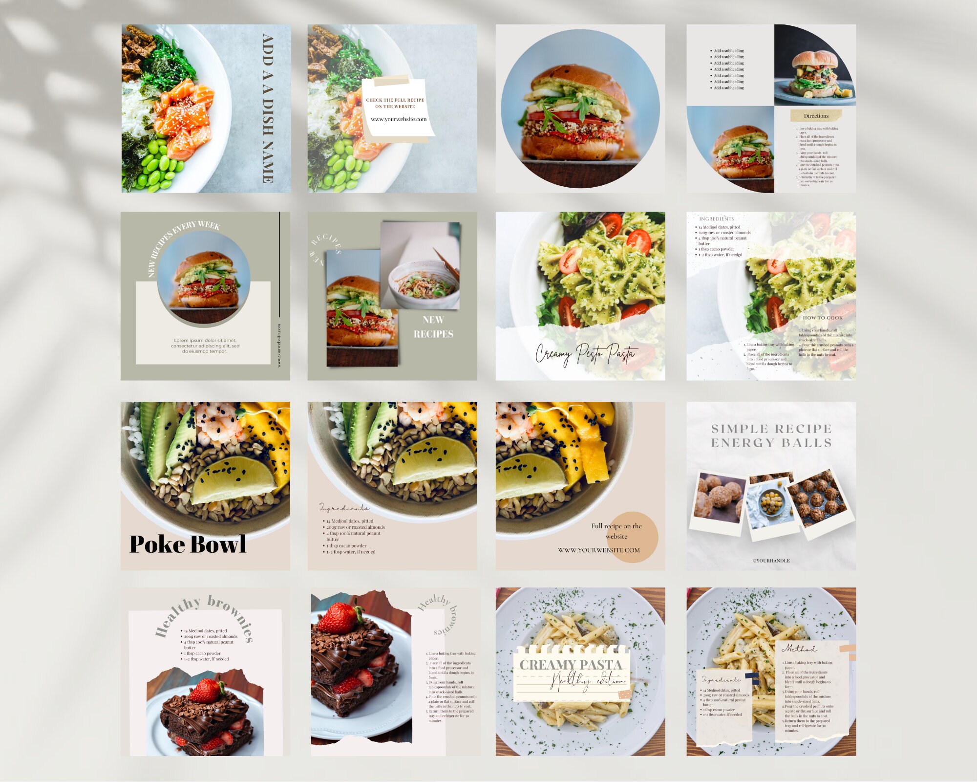30 Instagram Recipe Templates. Recipes. Healthy Eating. Foodie | Etsy