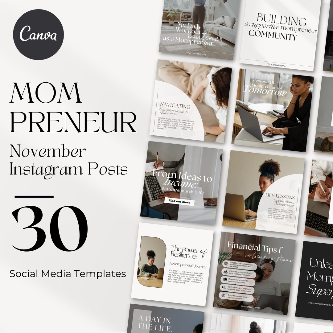 Mompreneur Social Media Templates Business Woman Content Mom Life ...