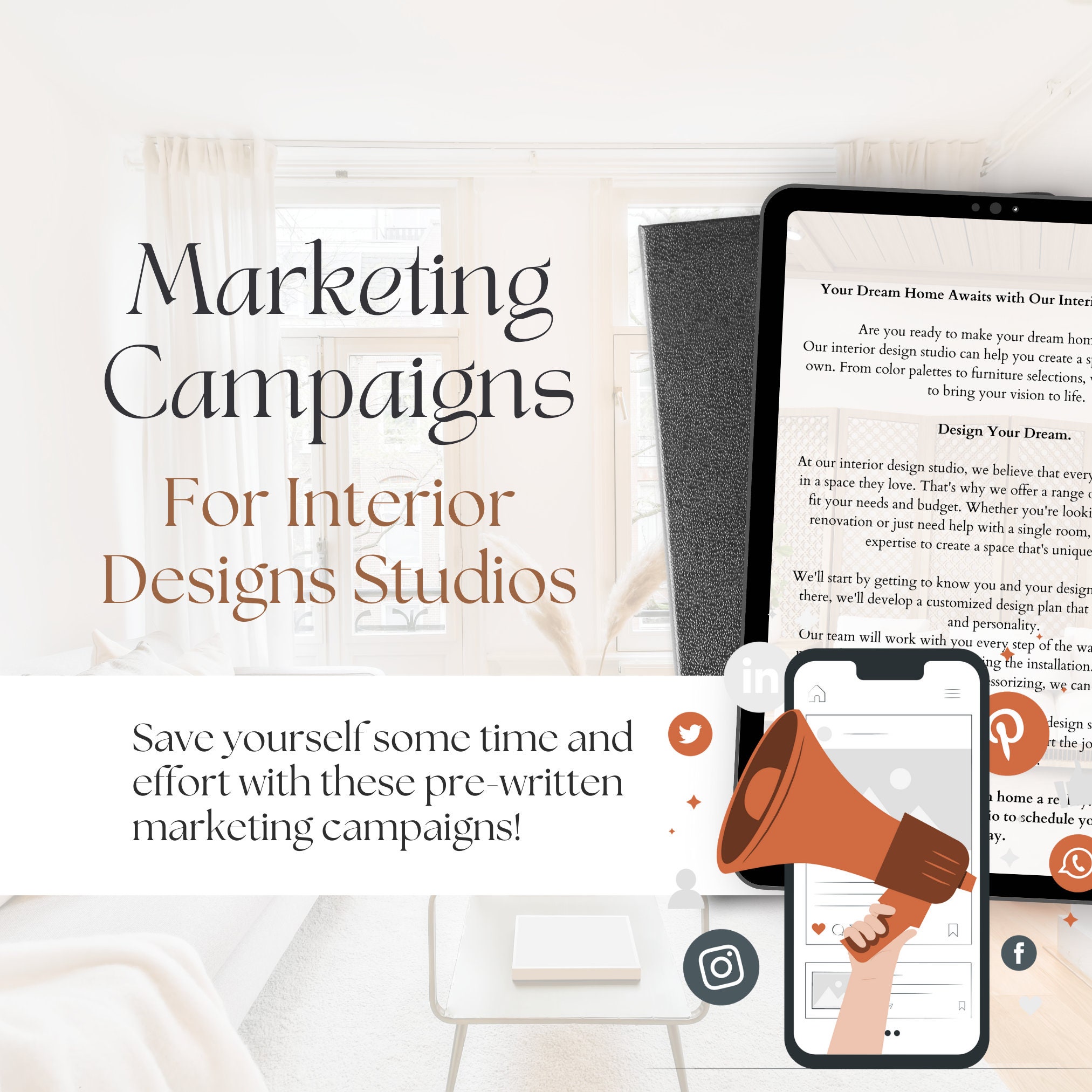 Interior Design Marketing Campaign Templates for Interior Designer ...