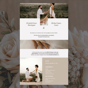 Website Wedding Invitation Template Digital Guest Invite Customizable ...