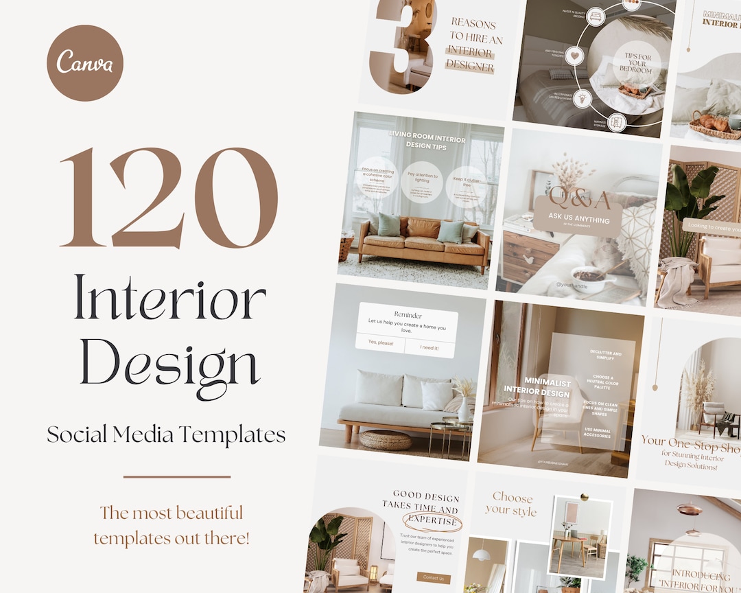 Interior Design Instagram Templates Interior Designer Social - Etsy