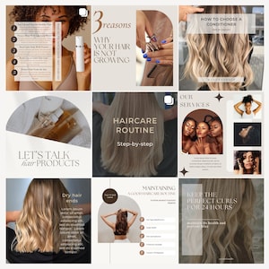 Haircare Bundle Hairdresser Instagram Templates Hair Salon Hairstylist ...