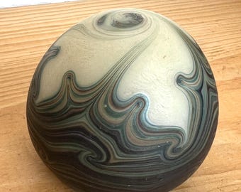 Vintage Littala Art Glass Flower Paperweight Finland Signed Helja ...