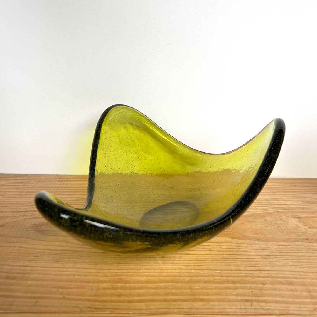 Vintage Mid Century Blenko Freeform Glass Dish - Etsy