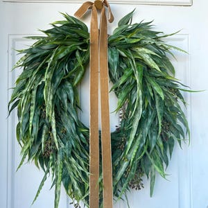 Everyday Greenery Wreath, Year Round Cascading Wreath, Modern Farmhouse ...