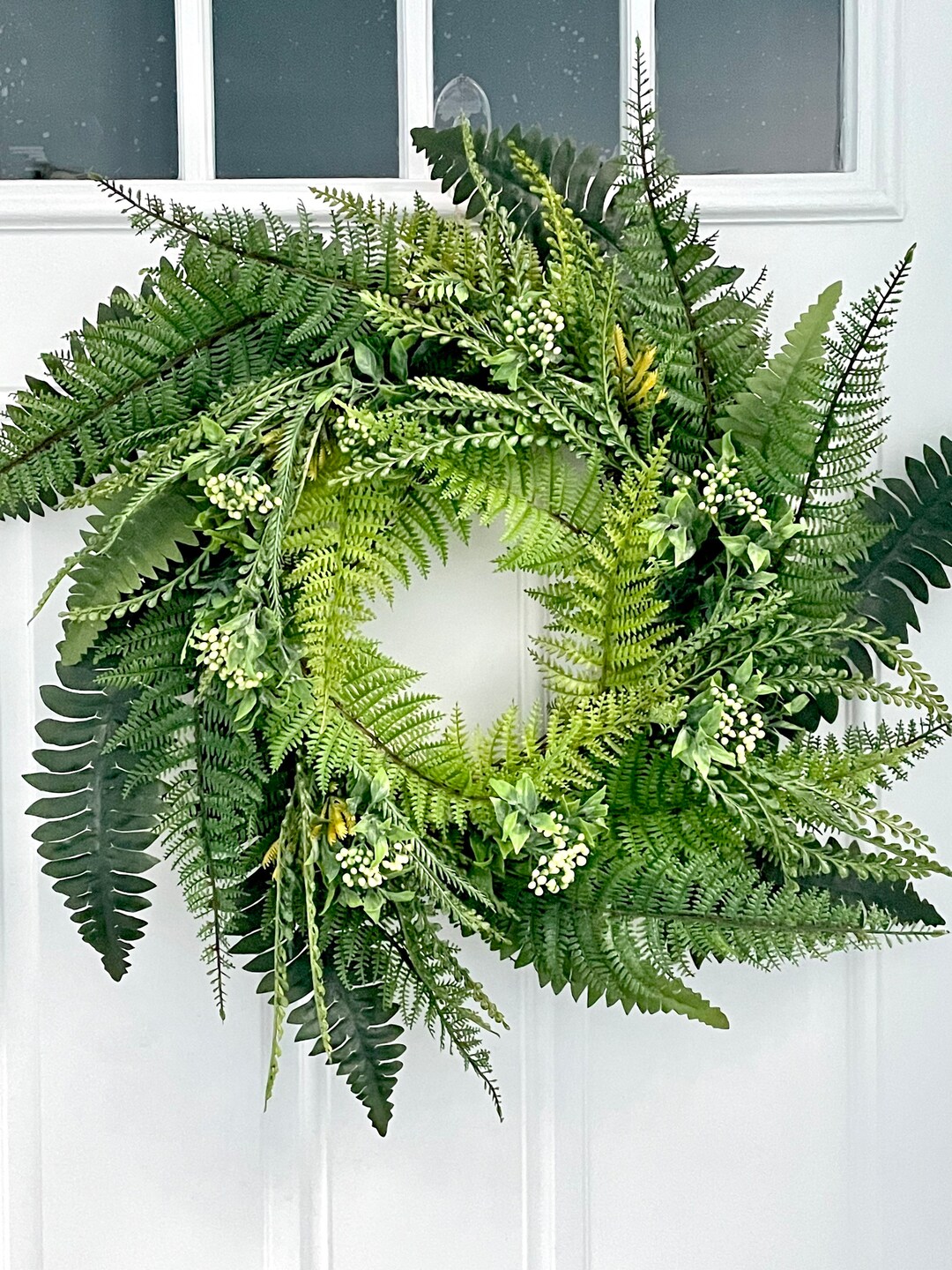 Fern Wreath, Tropical Summer Decor, Coastal Farmhouse Style - Etsy