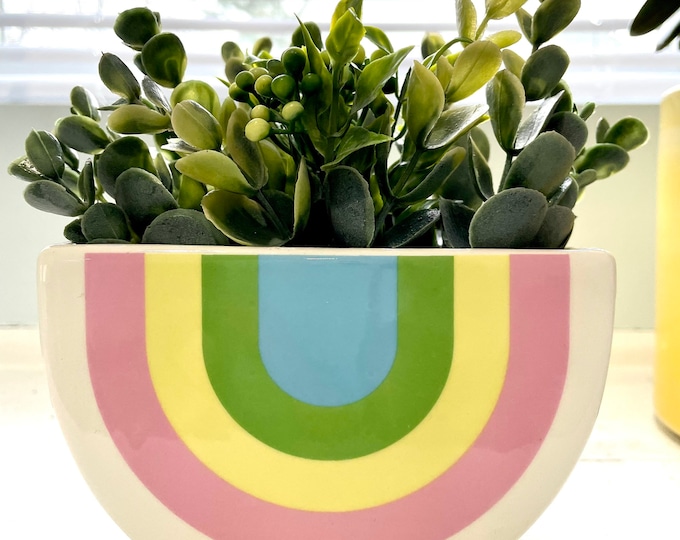Rainbow Ceramic Planter, Rainbow Ceramic Caddie, Rainbow Pencil Holder ...
