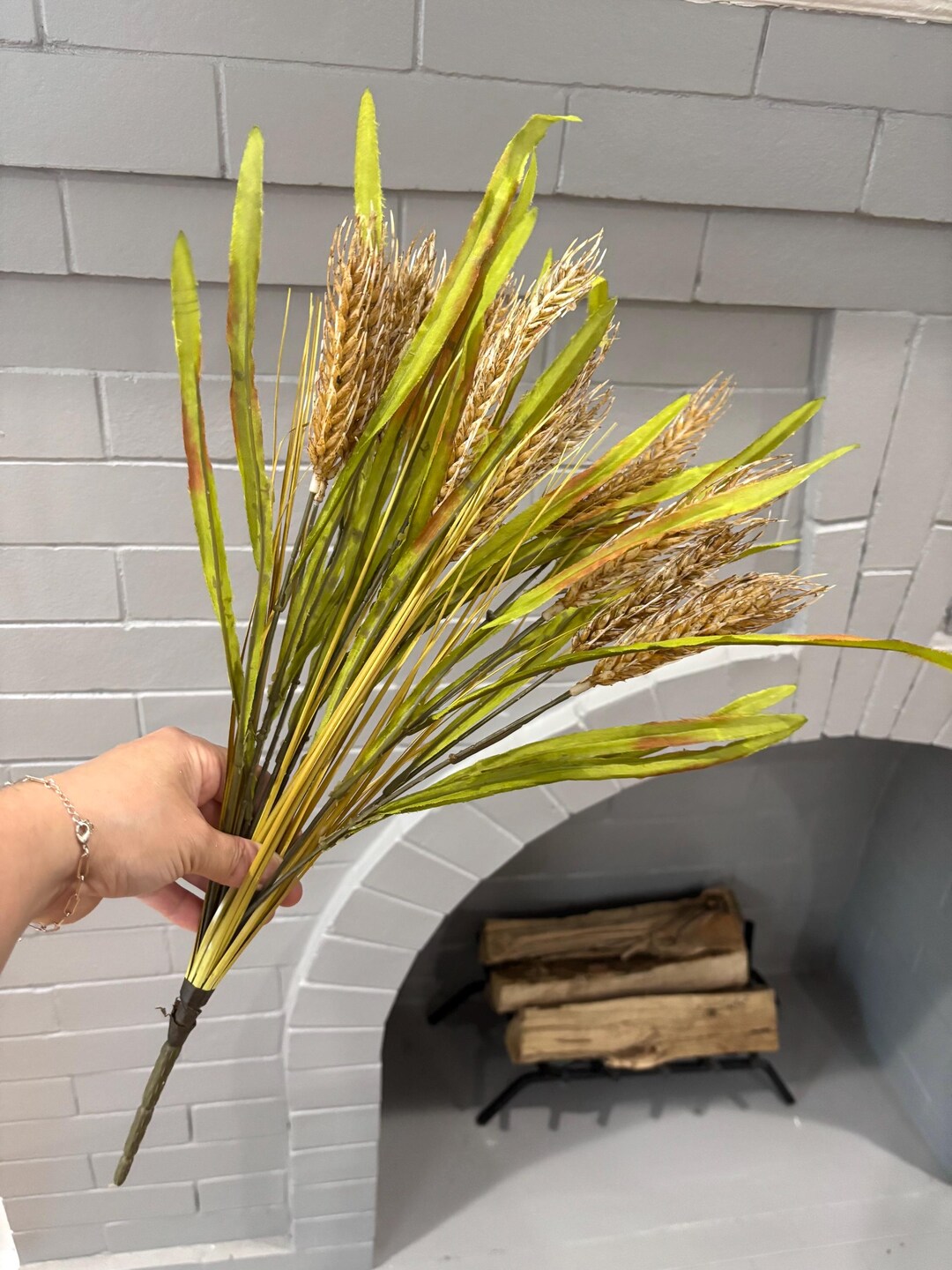 Artificial Wheat Grass Bush, Wheat Summer Bush, Fall Floral Bush, Home ...