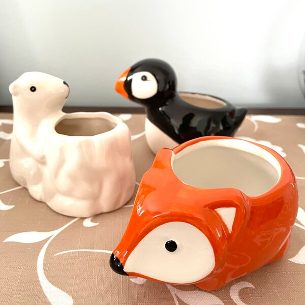 Ceramic Animal Planter - Etsy