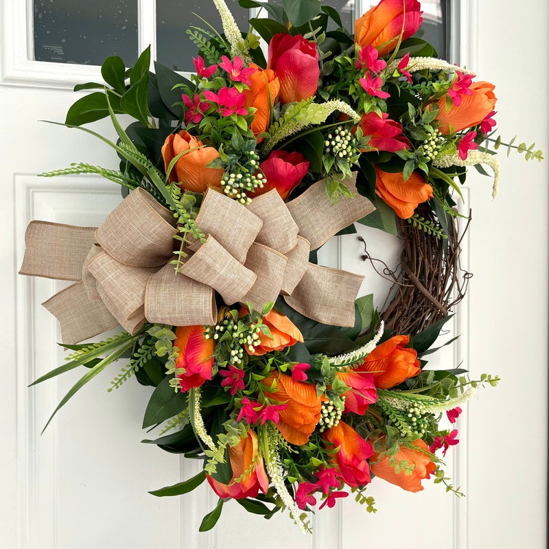 Tulip Wreath - Etsy