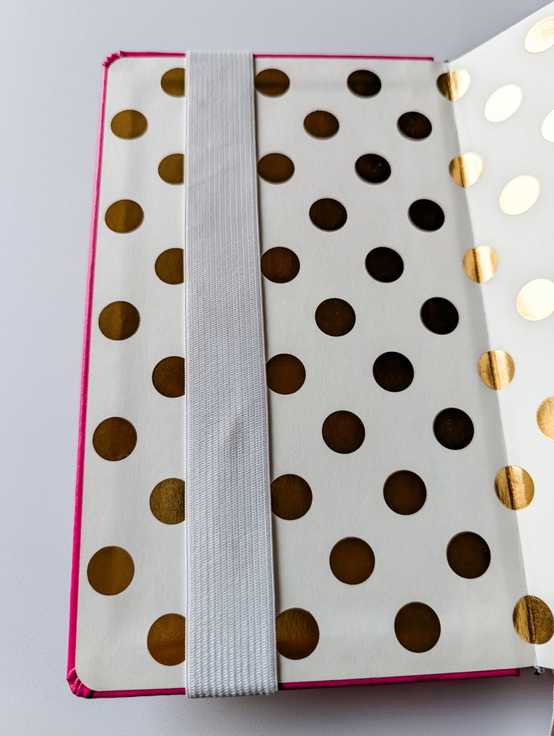 Floral Blue and Pink Fabric Pen Holder, Elastic Bookmark, for Notebooks ...