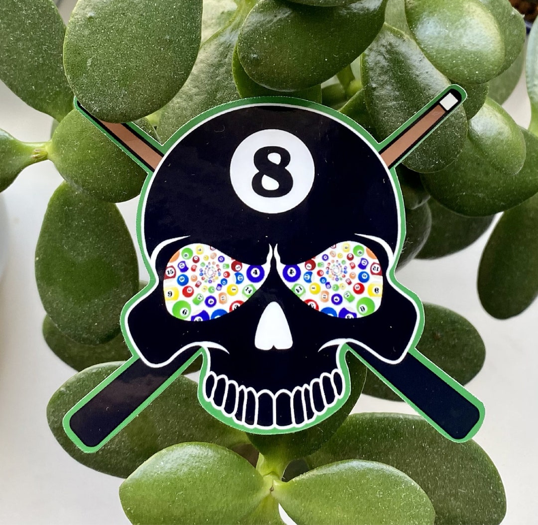 8 Ball Skull Sticker - Etsy