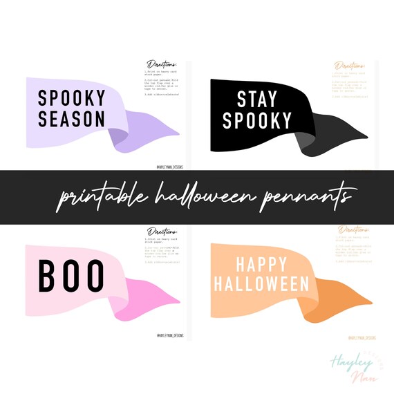 Printable Halloween Pennants Halloween Prints Halloween - Etsy