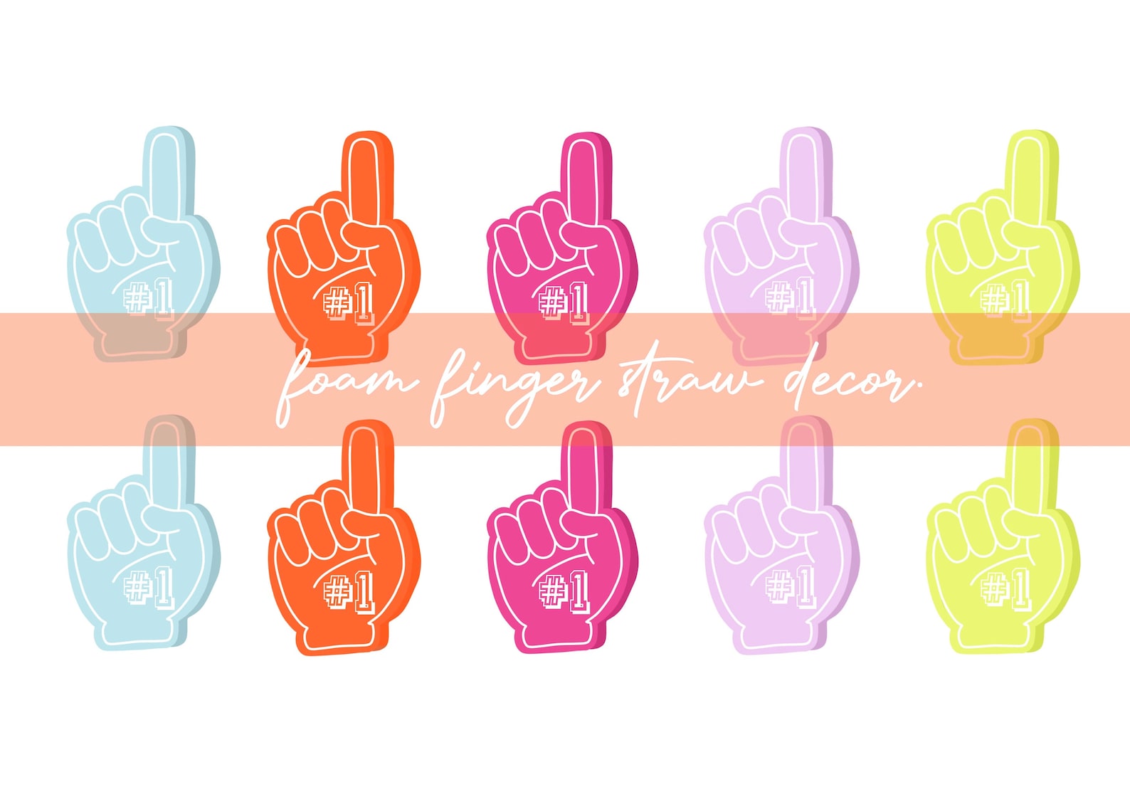 Go Teams Printable Banner Foam Finger Straw Decor. - Etsy