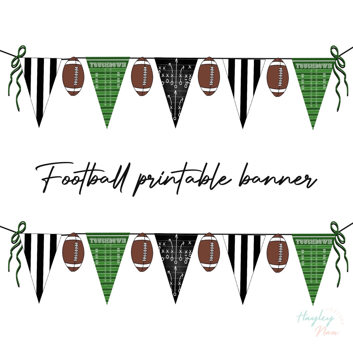 Football Printable Banner Football Party Decorations | Etsy