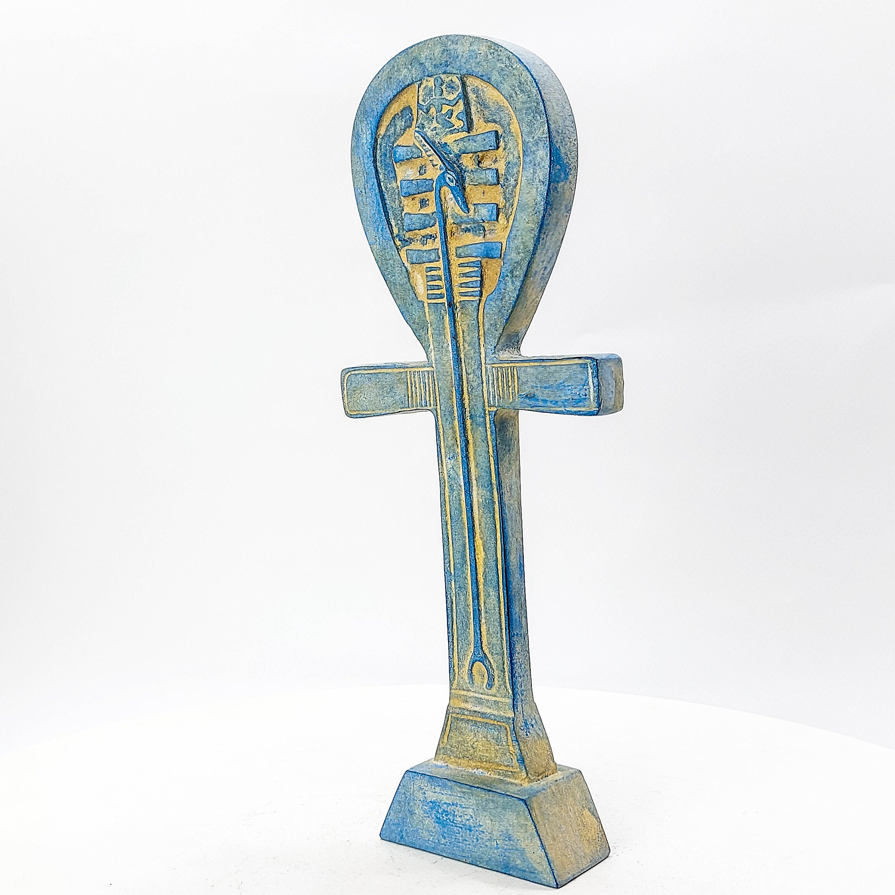 Handmade Blue Ankh With Djed Symbol Ancient Egyptian Inspired Home ...
