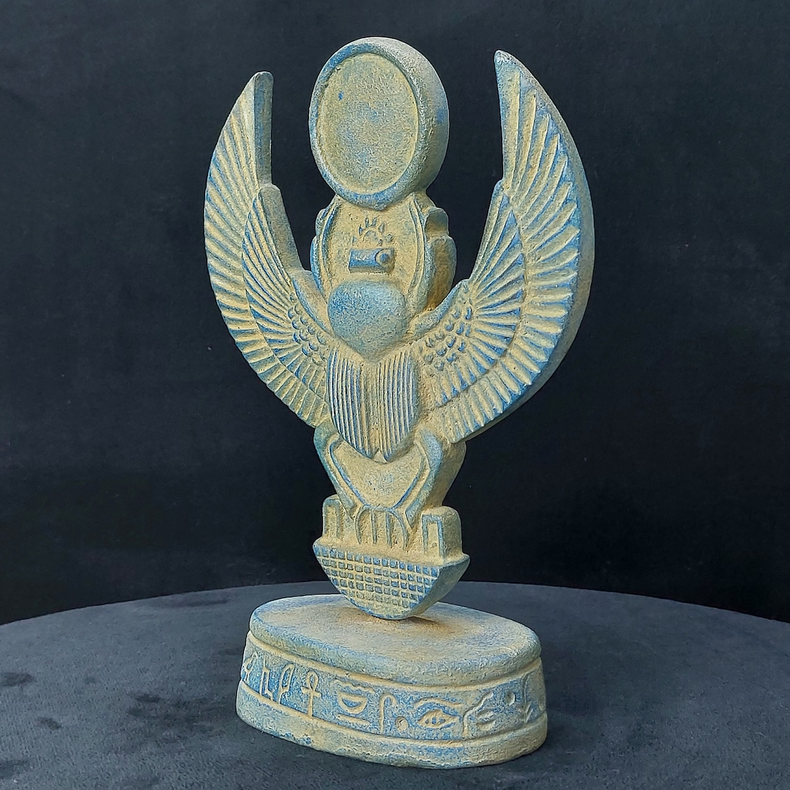 Vintage Handmade Winged Scarab (god Khepri) Holding Sun Disk Represents ...