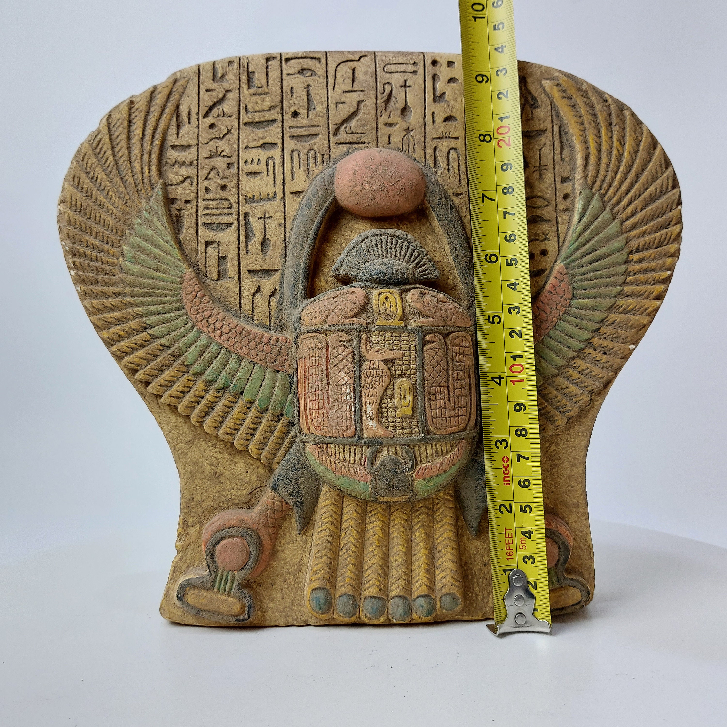 Handmade Stele/wall Relief of Sun Gods Emerged (ra & Khepri) as Falcon ...