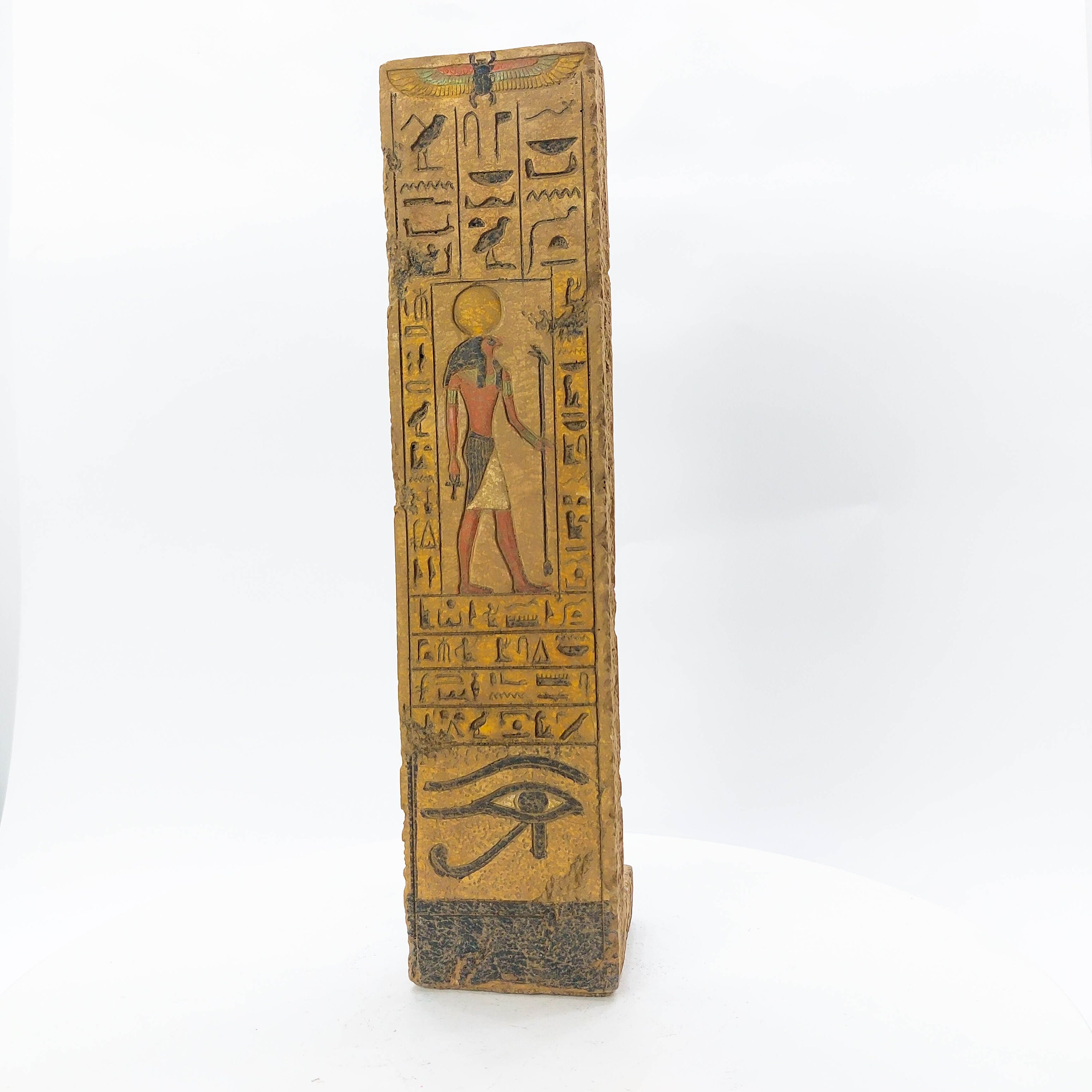 Isis Statue Scarab/ Horus/ Eye of Horus/ Wadjet Egyptian Inscriptions ...