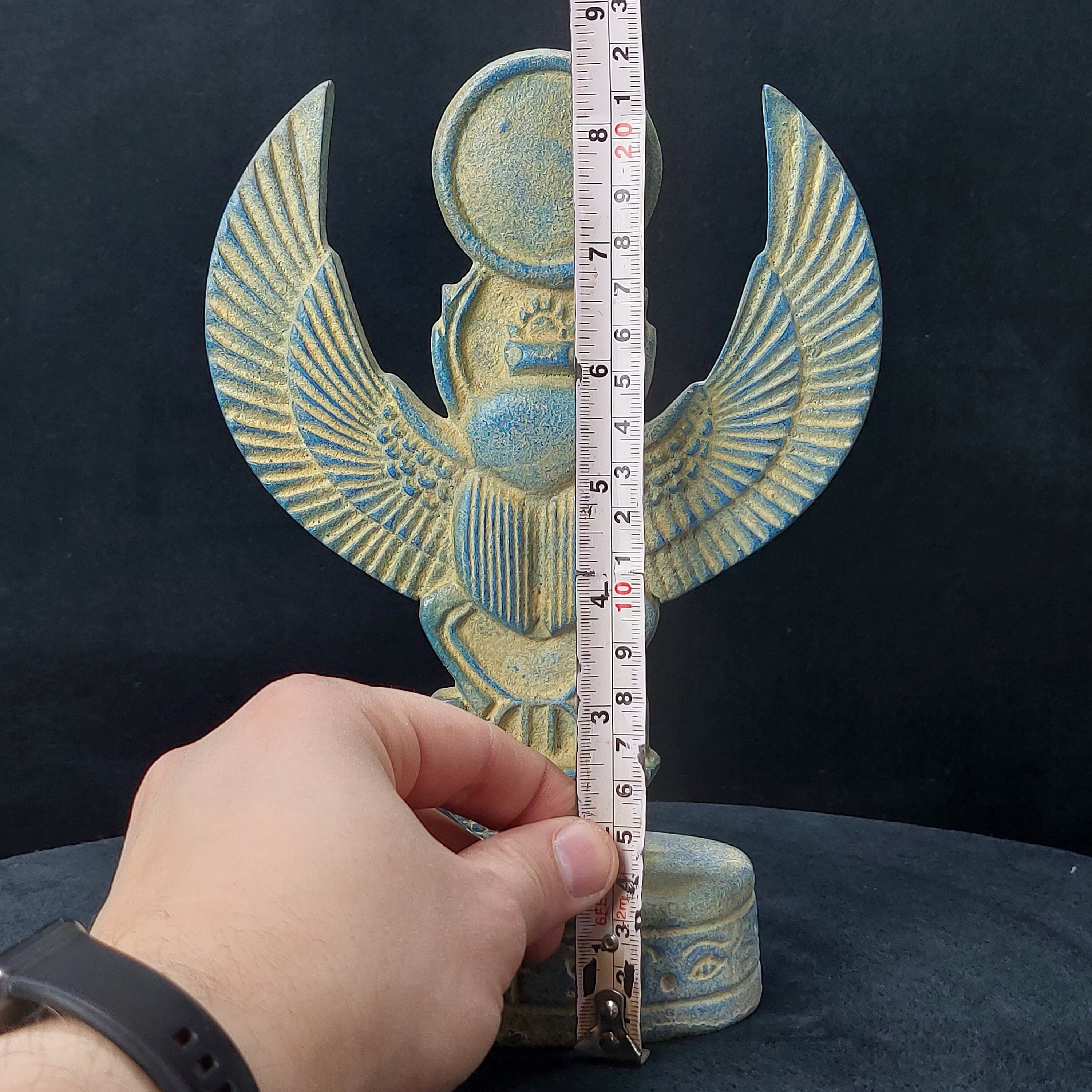 Vintage Handmade Winged Scarab (god Khepri) Holding Sun Disk Represents ...
