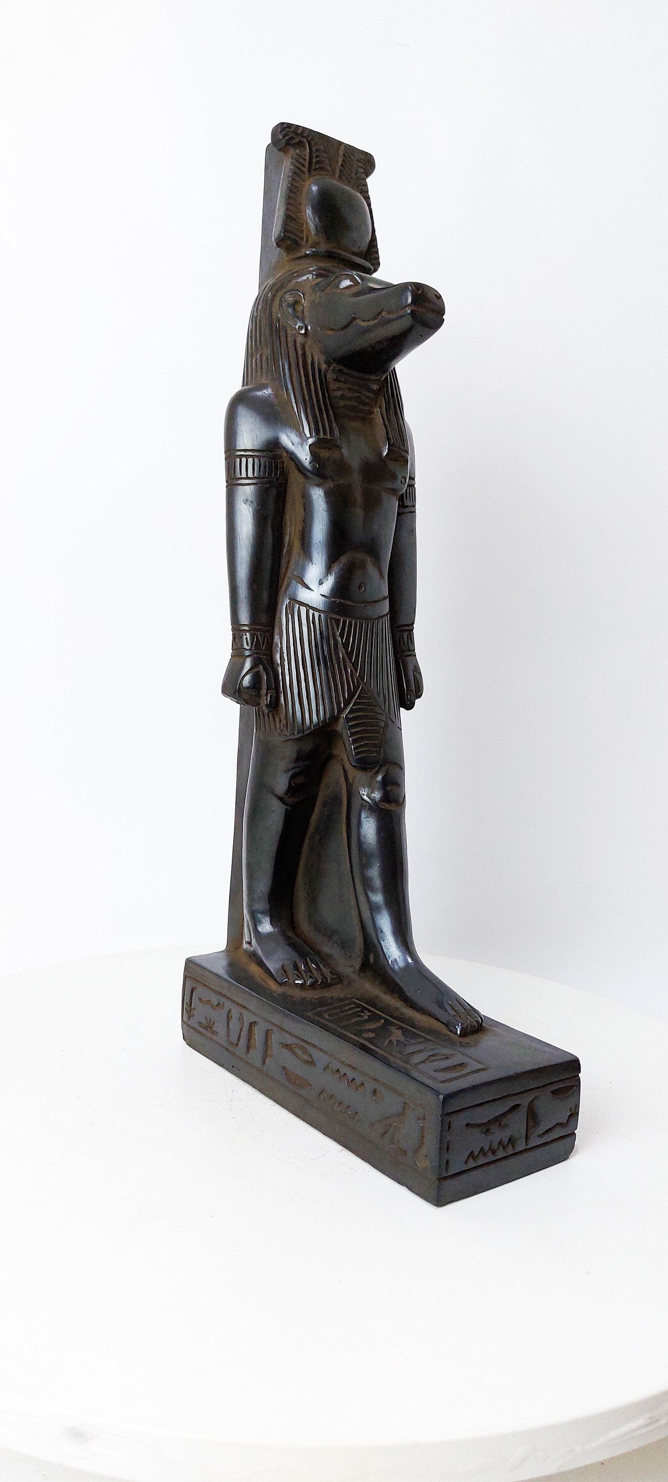 Handmade Sobek Statue From Black Basalt Stone Ancient Egyptian God of ...
