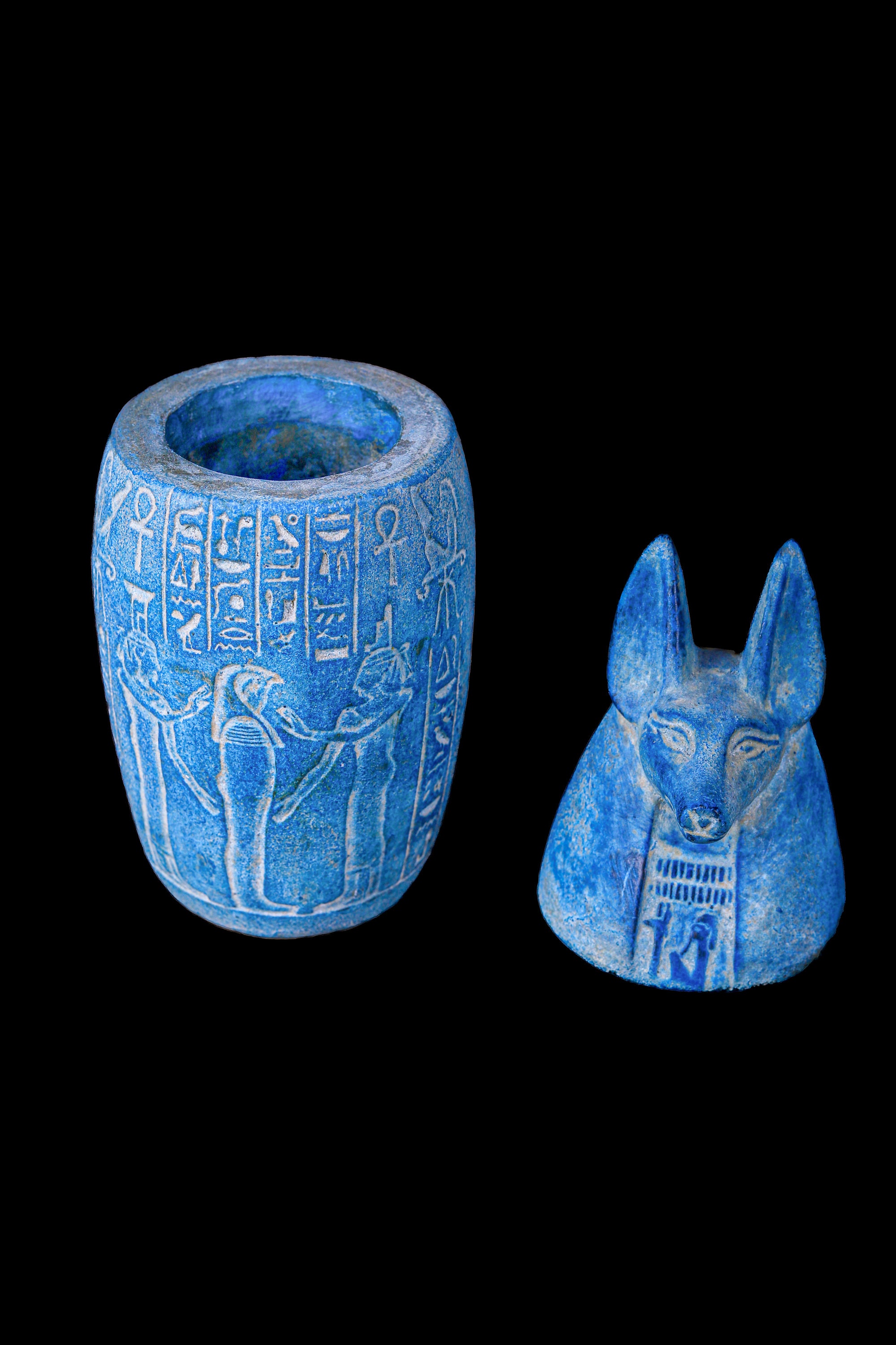 Canopic Jars Ancient Egyptian Embalming Cashe - Organs Containers of ...