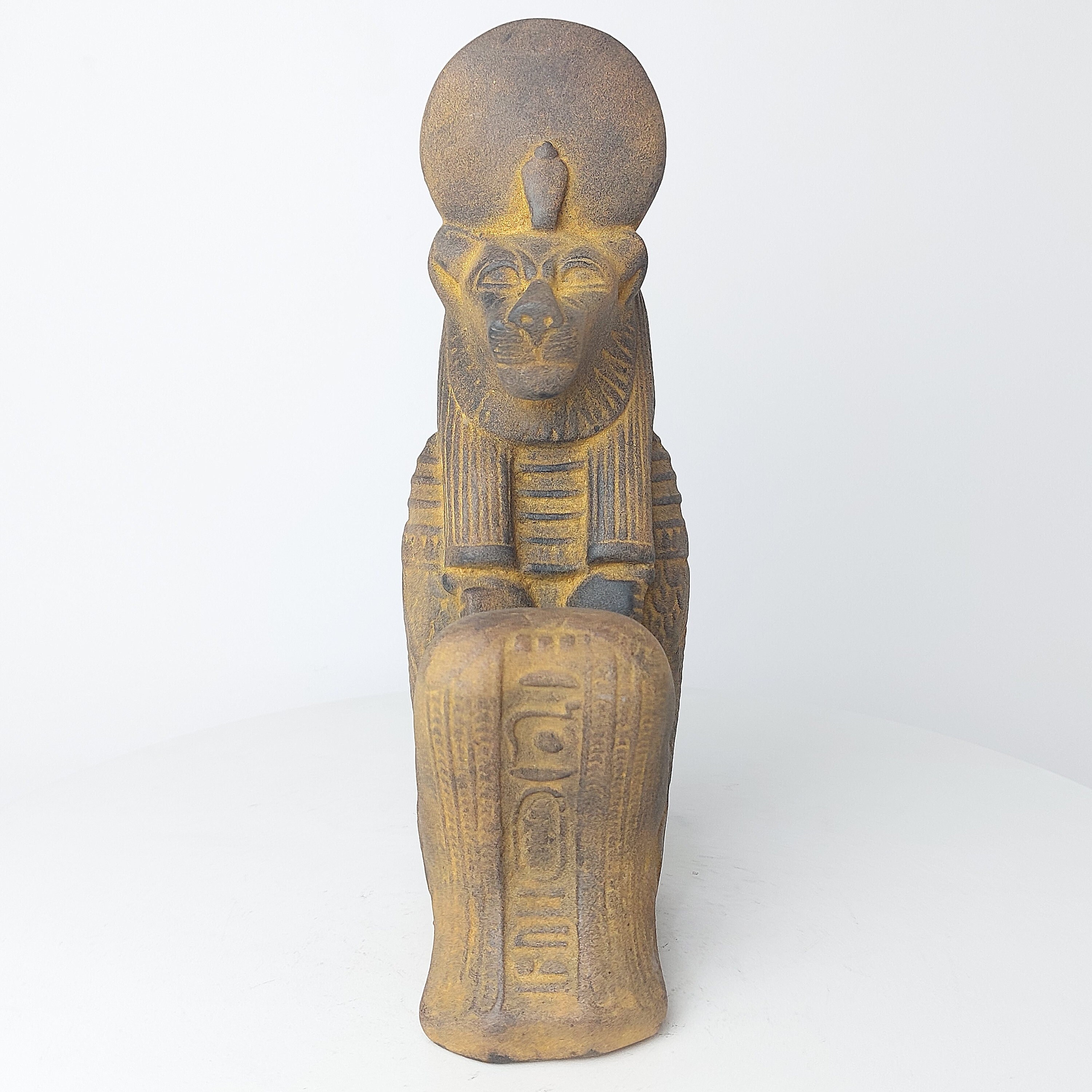 The Warrior Goddess Sekhmet Block Statue Wearing Sundisk Crown - Etsy