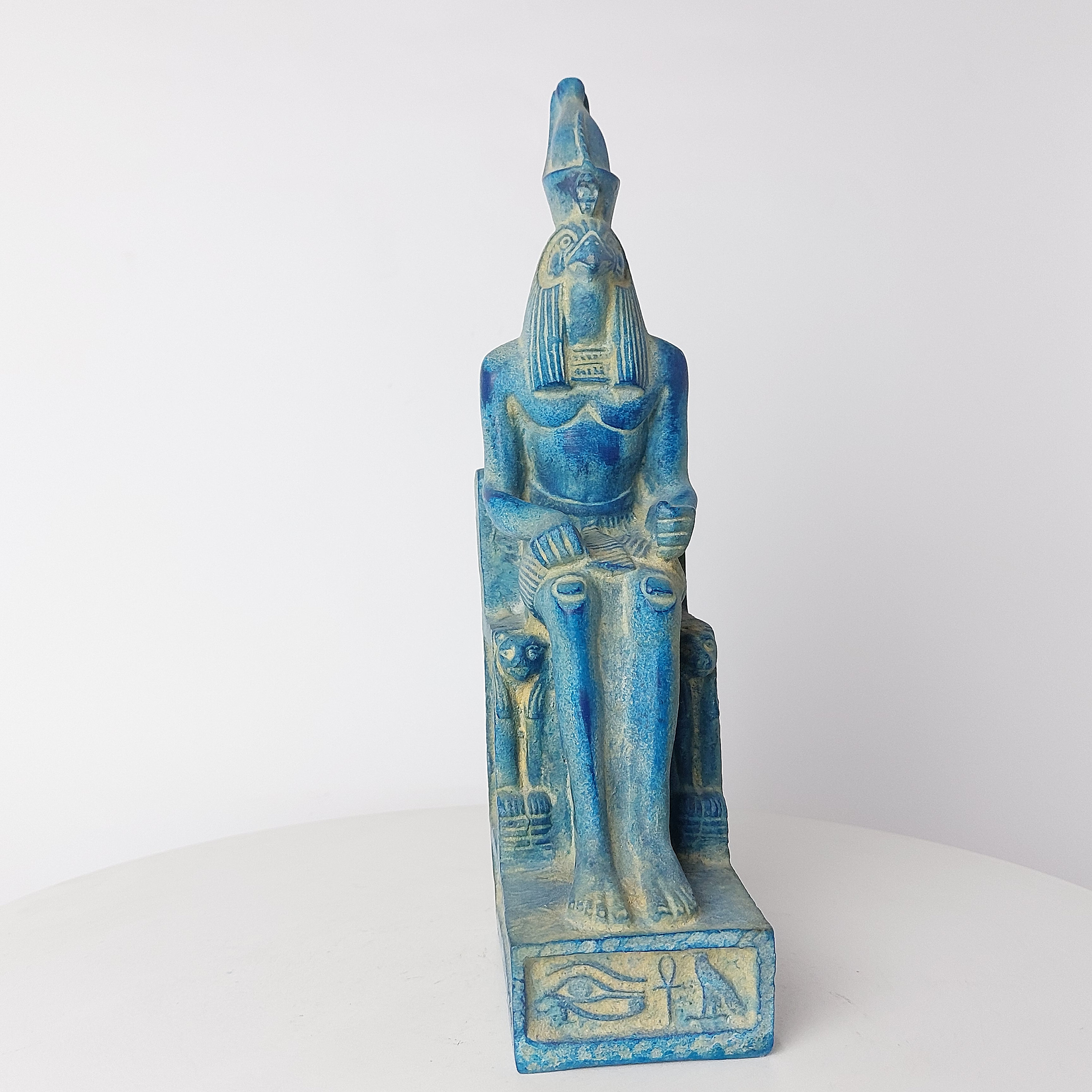 Vintage Statue of Egyptian God Horus Seated Wearing Pschent (double ...