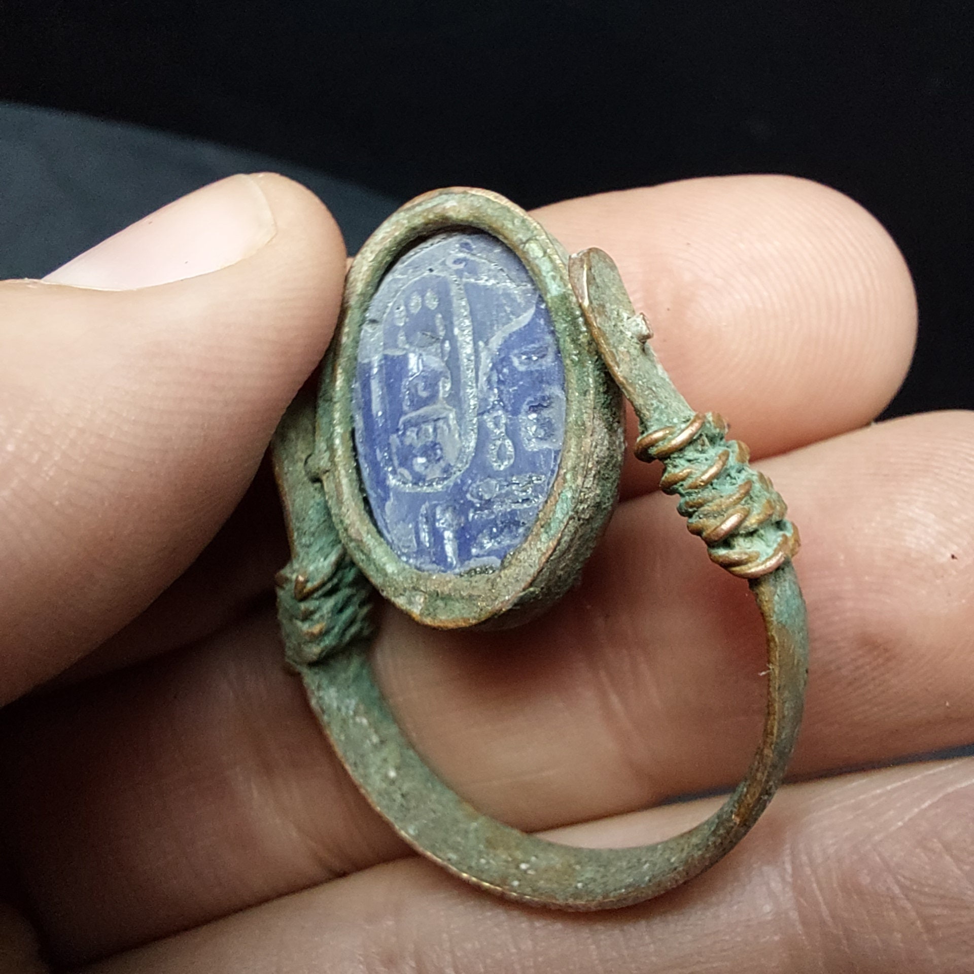 Rare Vintage Scarab Finger Swivel Ring Unique Handmade Replica of Royal ...