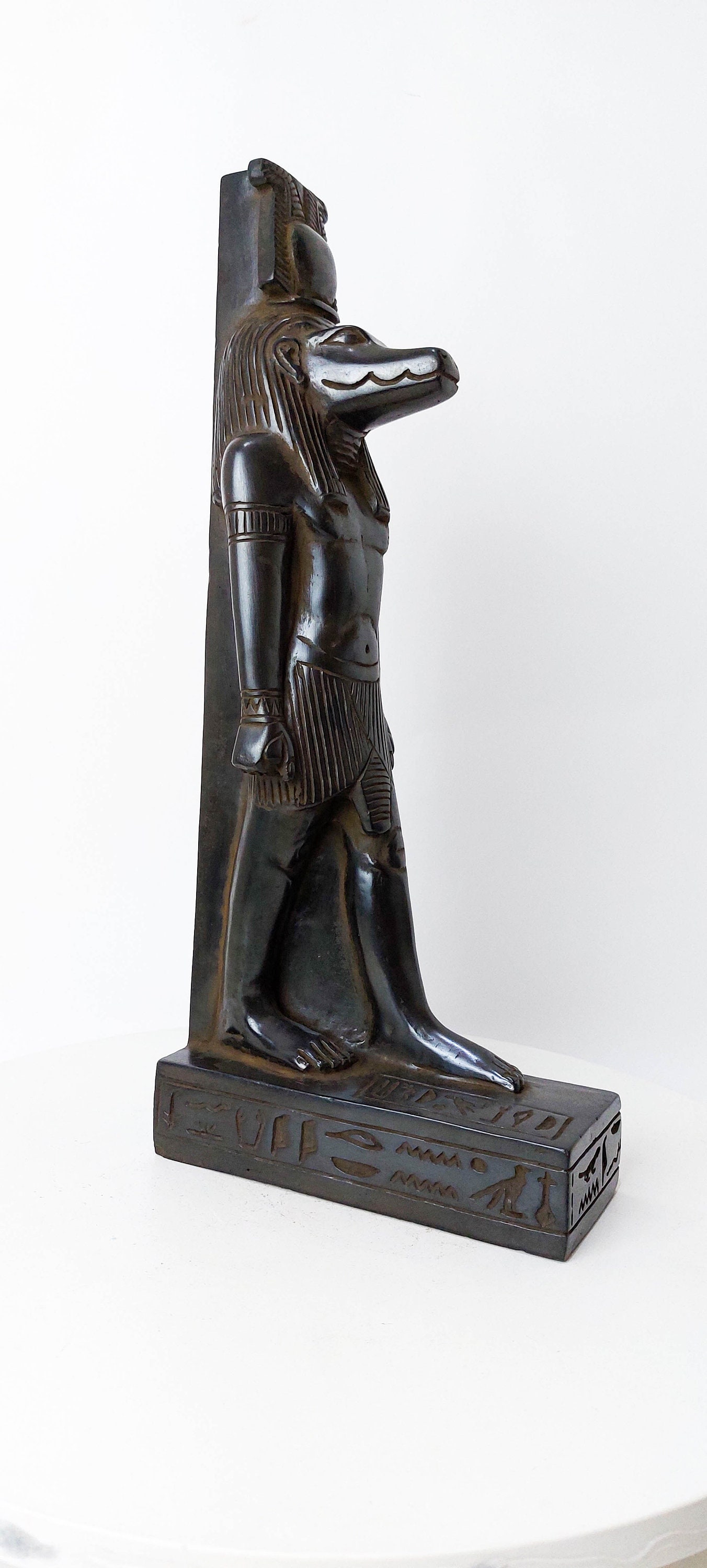 Handmade Sobek Statue From Black Basalt Stone Ancient Egyptian God of ...