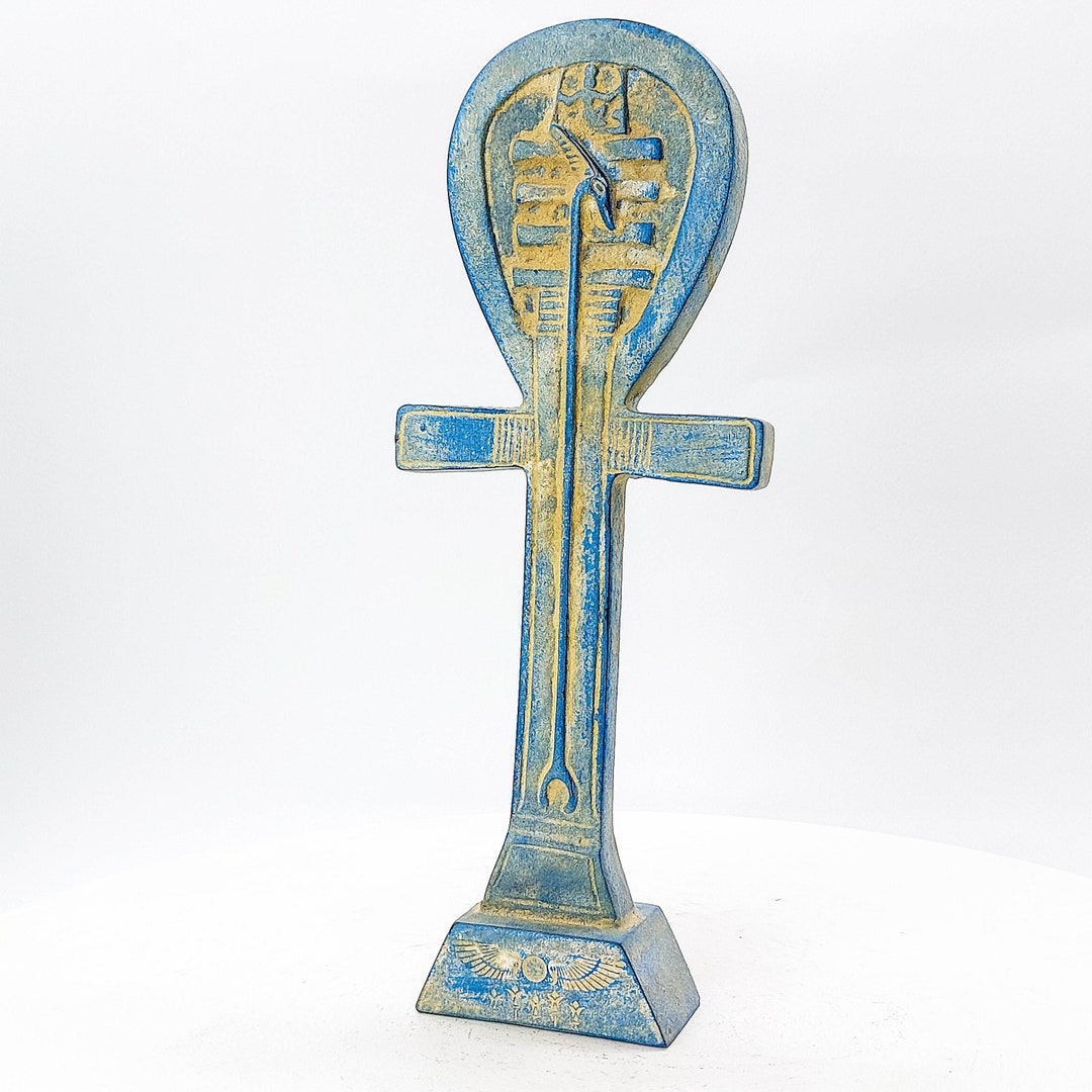 Handmade Blue Ankh With Djed Symbol - Ancient Egyptian Inspired Home ...
