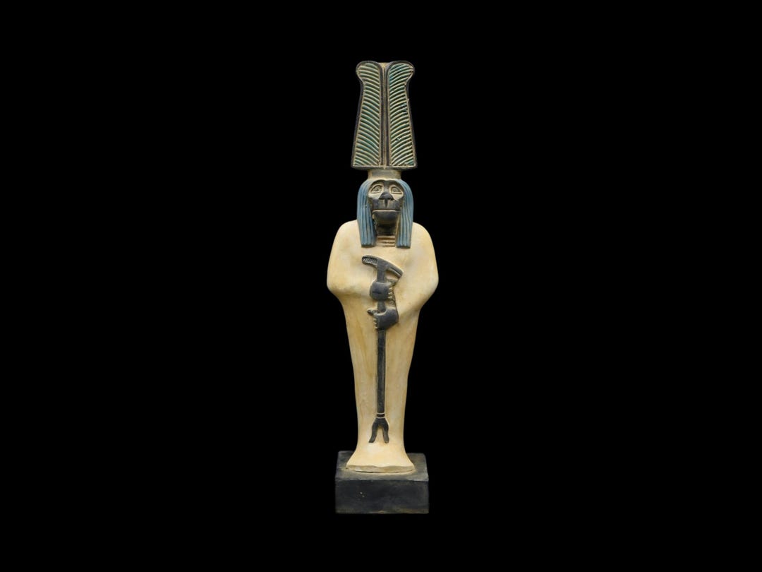 Thoth Baboon Statue – Striding Egyptian God Figurine With Was Sceptre ...