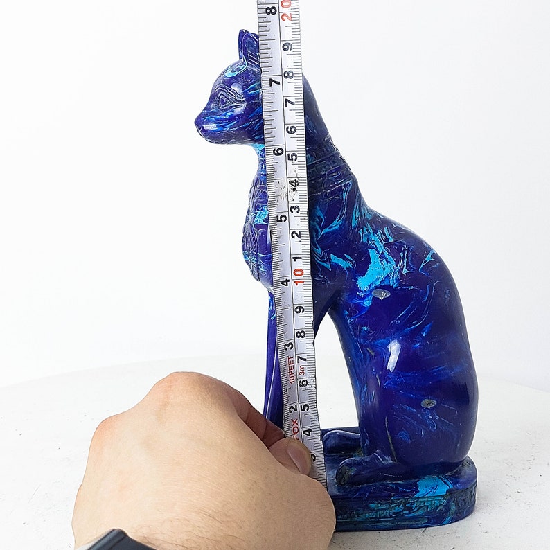 Bastet Statue Handmade Lapis Lazuli Texture Unique Collectible of the ...