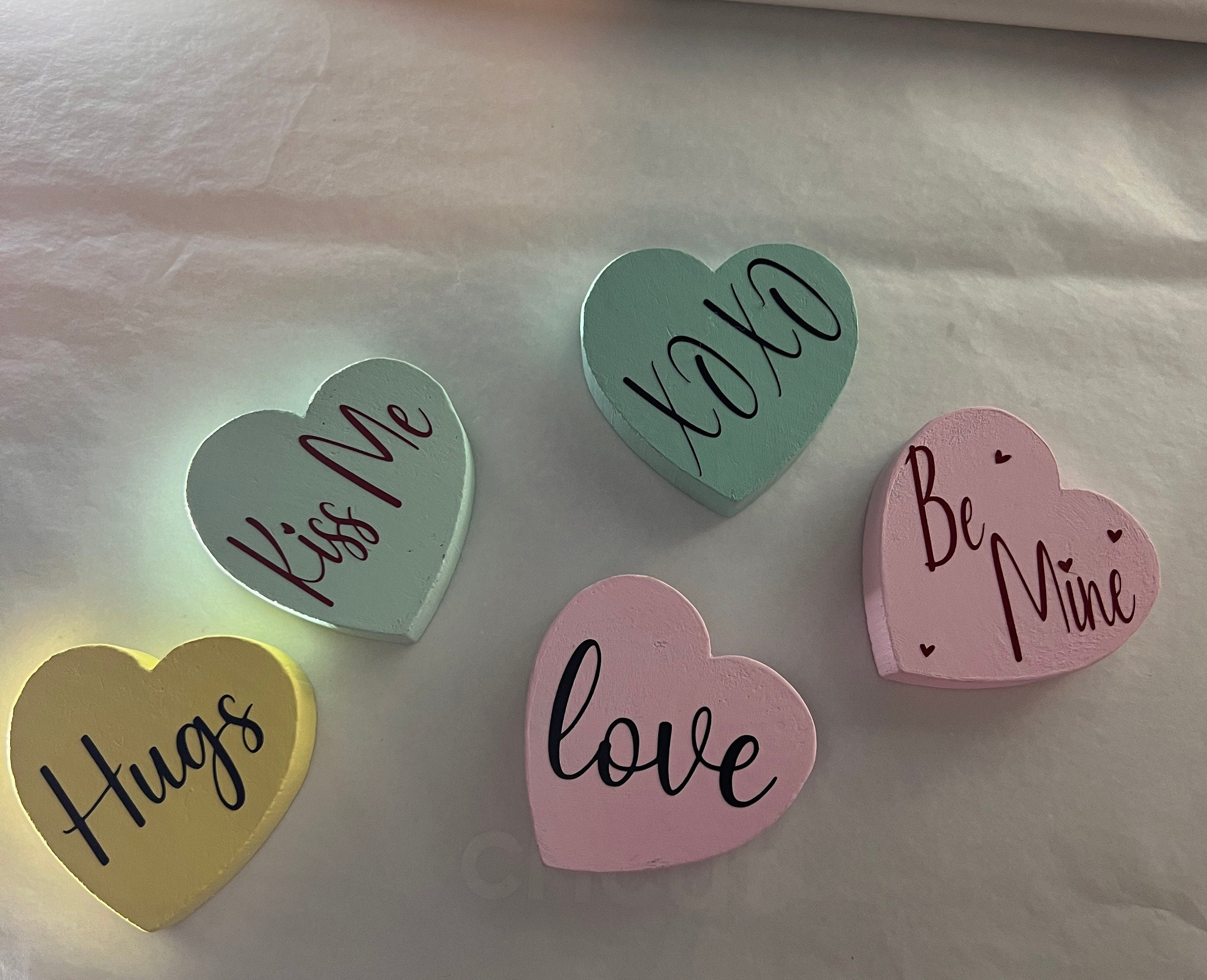 Chunky Wooden Hearts/ Conversation Hearts/valentine's Hearts - Etsy