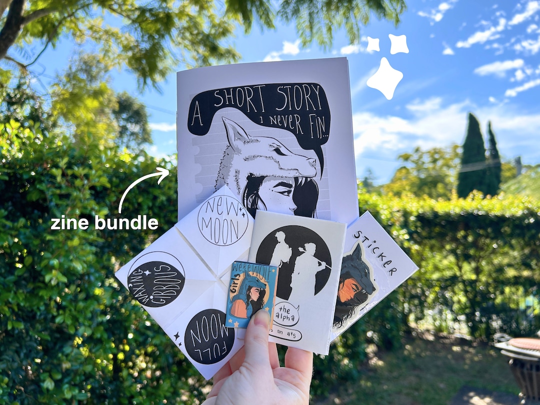 Zine and Sticker Bundle for Fantasy and Werewolf and Fanfic Readers - Etsy
